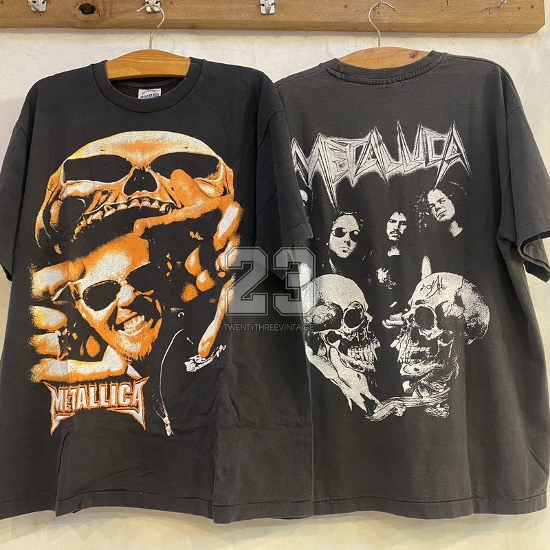 [ 23 ] METALLICA Bio Washed tag Original Bootleg แท้ เสื้อวินเทจ เสื้อ ...