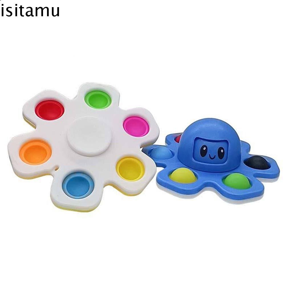 Isitaft ซิลิโคน Interactive Spinner, Push Press พลาสติก Flip Octopus ...