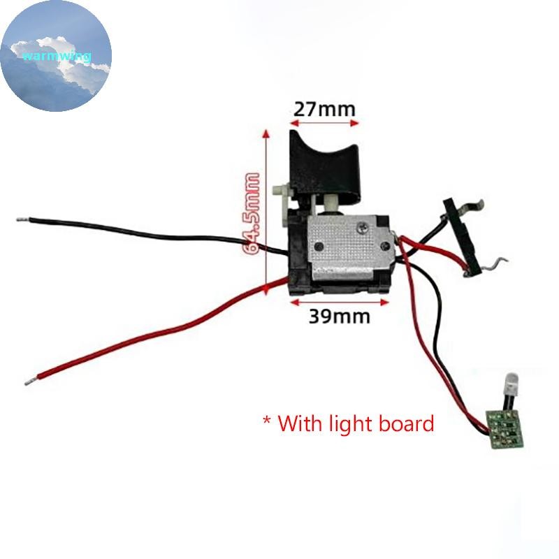 Warmwing 1PC DIY อุปกรณ์เสริม DC 12V สว่านไฟฟ้าควบคุมความเร็วสวิตช์ทริกเกอร์ปุ่มกดพร้อมไฟบอร์ด ...