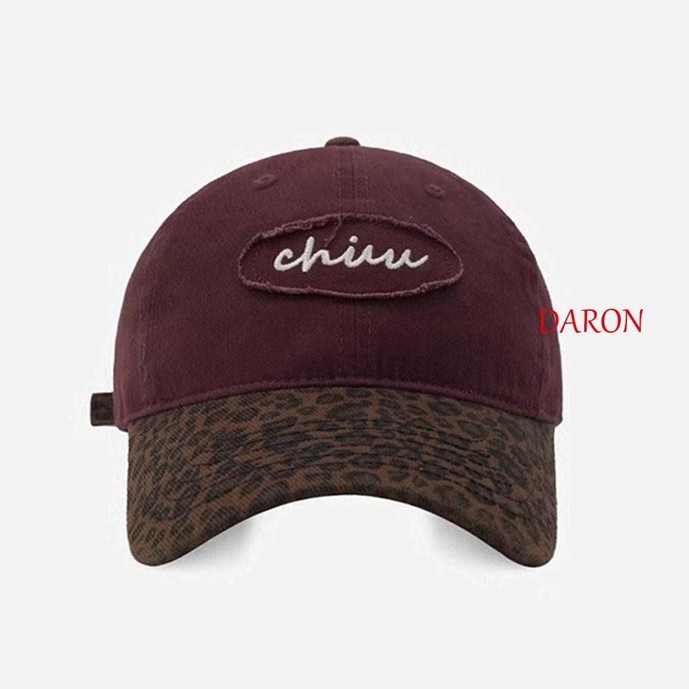 Daron ปักเบสบอลหมวก,ผ้าฝ้ายลําลองเสือดาวเบสบอลหมวก, Retro Hip Hop ปรับบังแดด Y2k Peaked หมวกหญิง ...