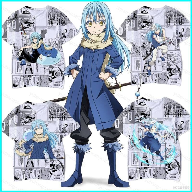 อะนิเมะเสื้อยืดเวลานั้นฉันกลับชาติมาเกิดเป็น Slime Tops แขนสั้น Rimuru ...