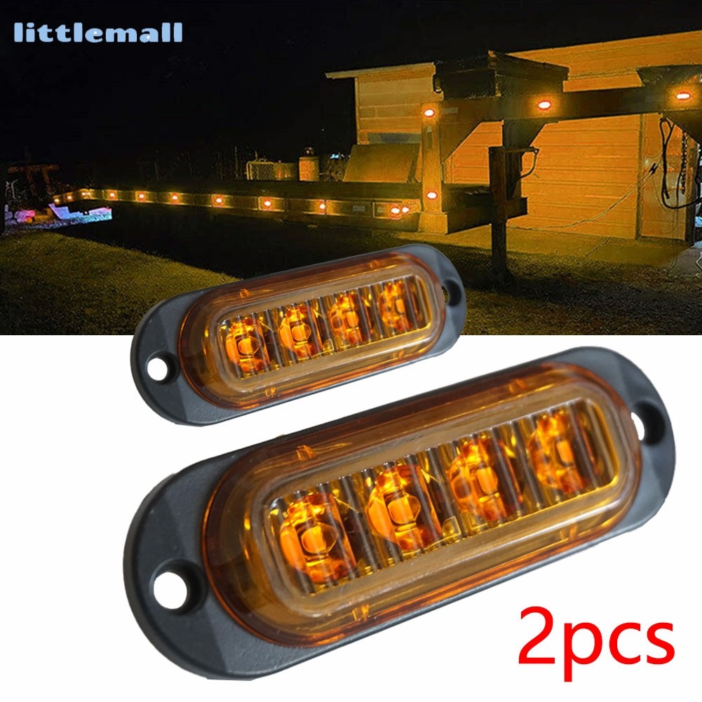 2x สีเหลือง LED Side Marker Clearance Light โคมไฟตัวบ่งชี้รถบรรทุก ...