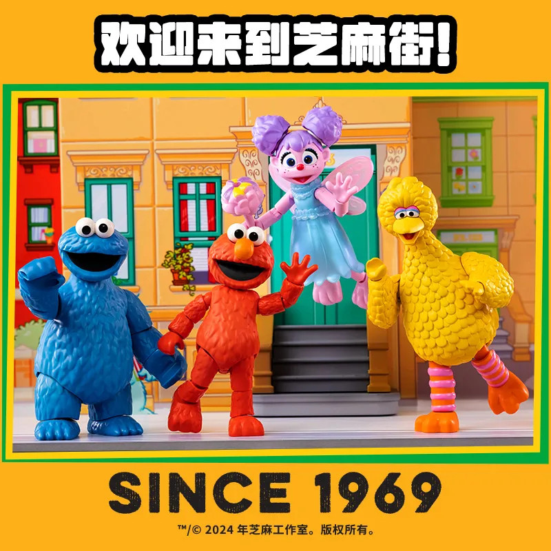Blokeesx Sesame Street Partner Building Block Man ของเล่น elmo elmo ตุ๊กตาตกแต่งชุดเคลื่อนย้าย ...