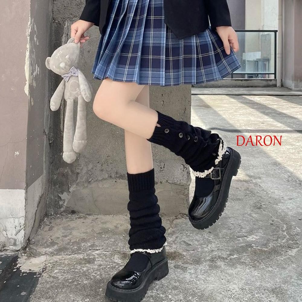 Daron Y2K ขาอุ่น, Harajuku Balletcore ถักขา, Kawaii Lolita JK Footcover เลกกิ้งรองเท้าหญิง ...