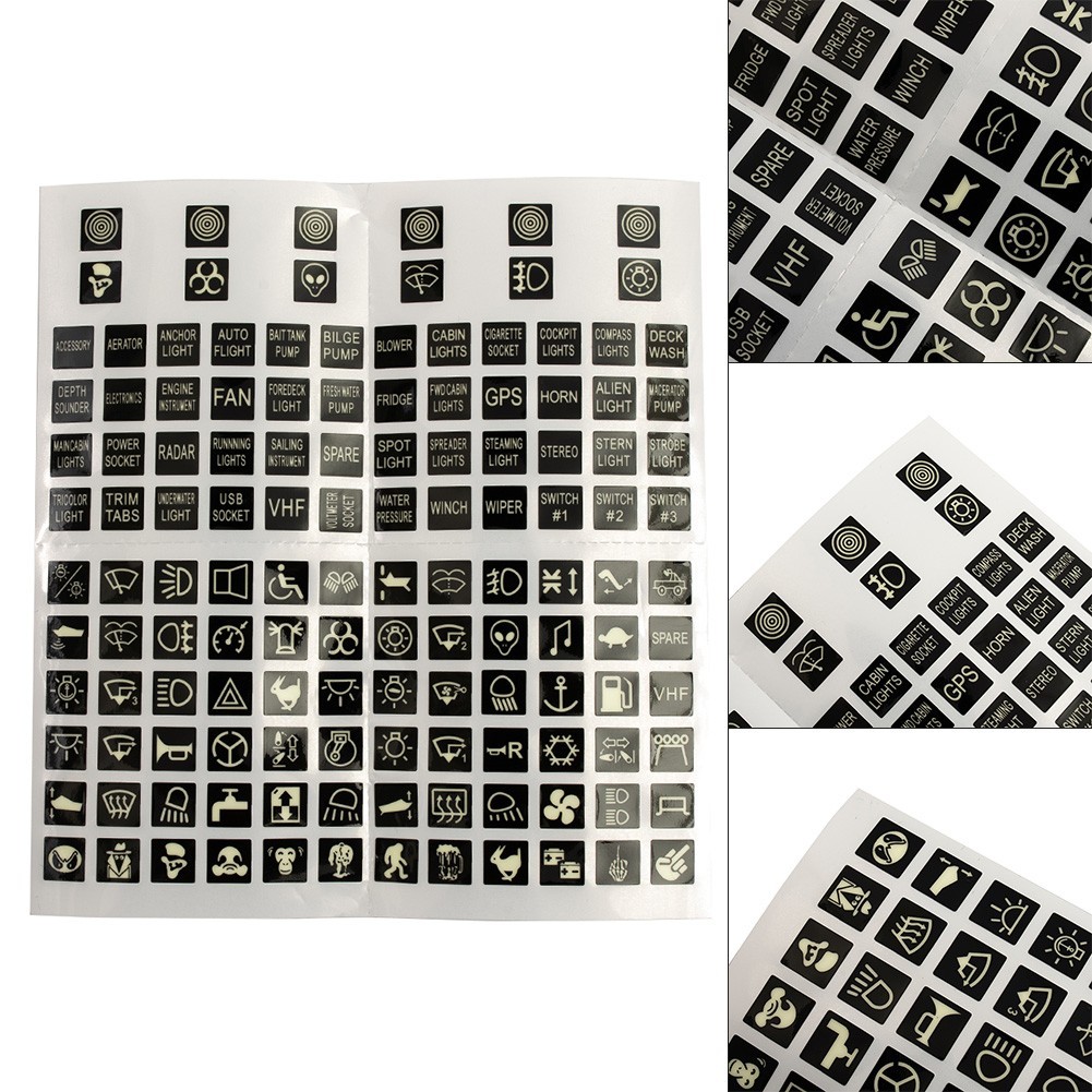 ⭐ การลดราคาครั้งใหญ่⭐ Night Glow Rocker Switch Decal Label Circuit ...
