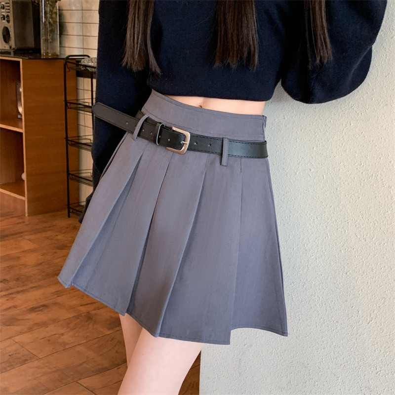 ฤดูใบไม้ร่วงฤดูหนาวเวอร์ชั่นเกาหลีกระโปรงสั้นจีบเอวสูงผู้หญิง 250102 | Shopee Thailand