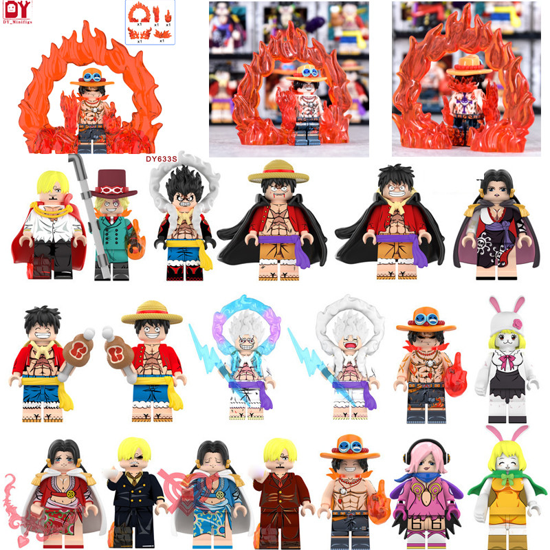 Luffy Building Blocks ตัวเลข One Piece Sanji ของเล่น Sabo Ace ...