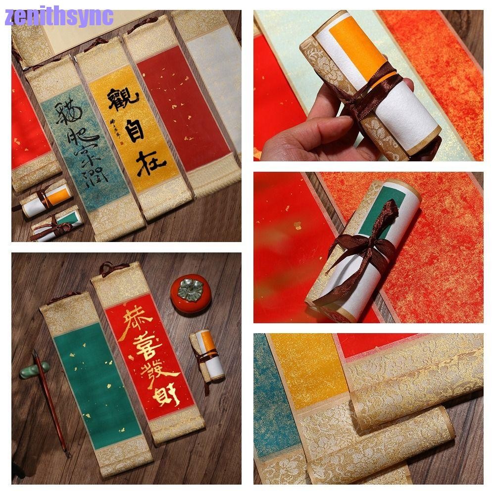 Zenithsync Gilded กระดาษข้าว Scroll, ภาพวาดกระดาษ Self-made ของขวัญ Mini Batik ทรัมเป็ต Scroll ...