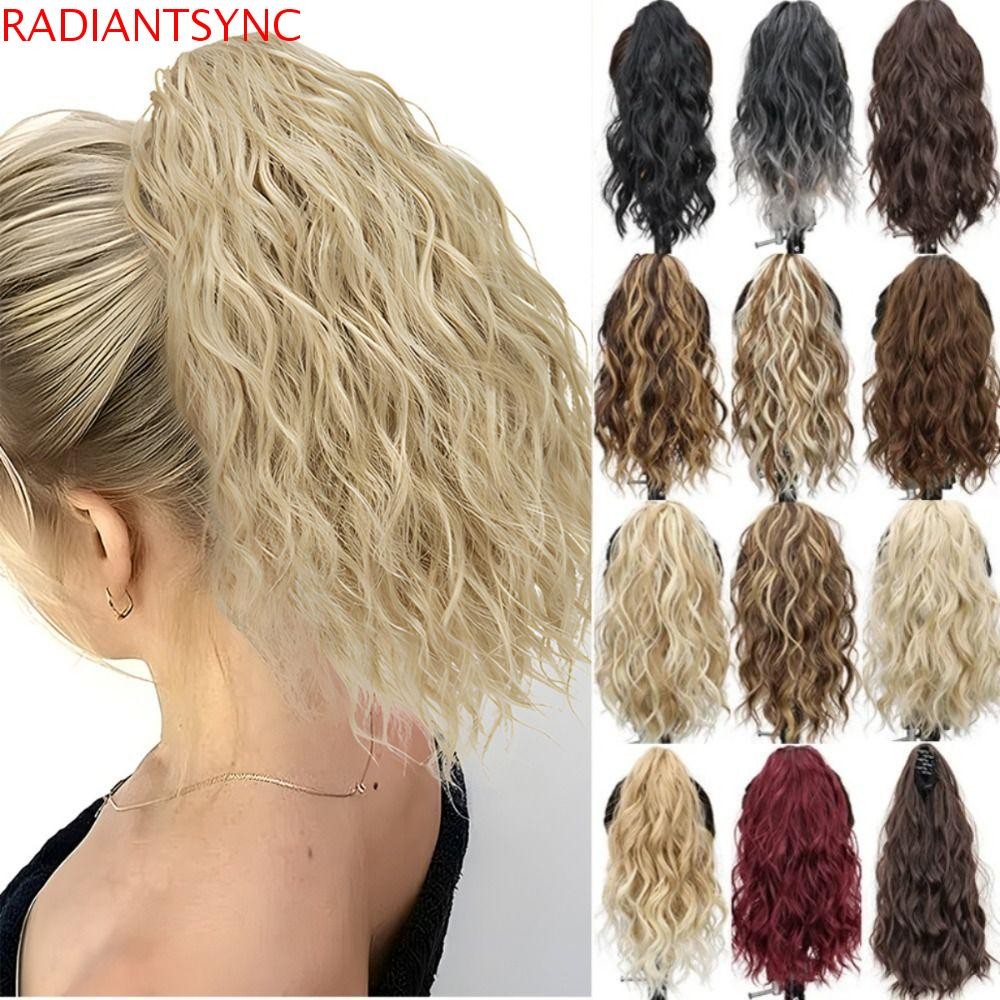 RADIANTSYNC Claw Clip วิกผมหางม้า แบบข้าวโพดดัด Ombre ผมสั้นหยักหยิก Extension Drawstring สำหรับ ...