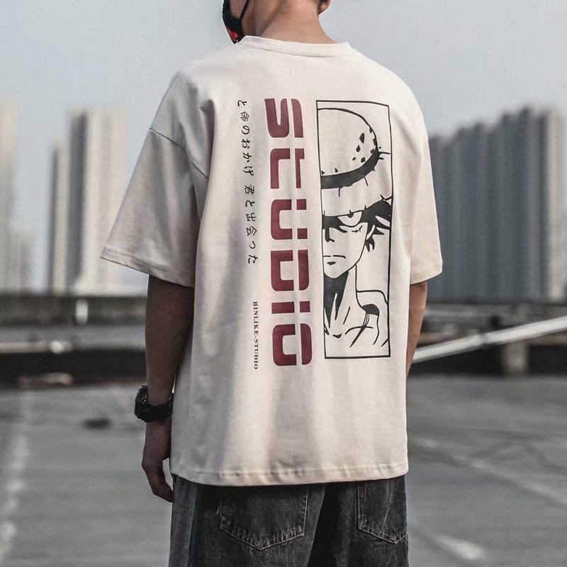 [พร้อมส่ง]Spot New Korean Top Straw One Piece Luffy Shirt Tr วินเทจ ...