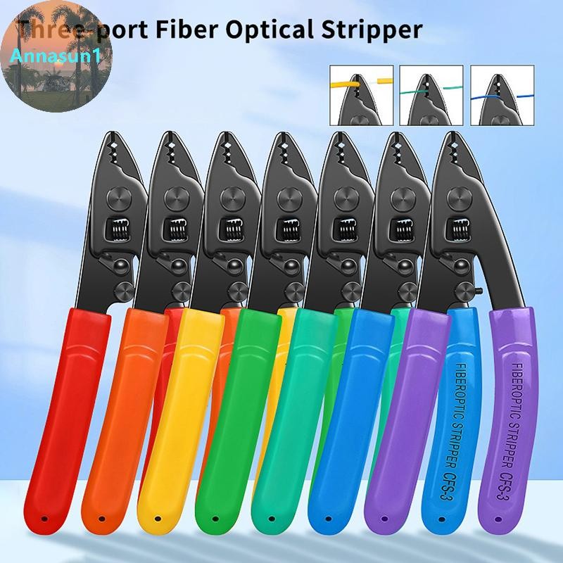 Annasun CFS-3 สามพอร์ต CFS-2 Dual Port Fiber Optical Stripper คีมลวด Strippers สําหรับ FTTH ...