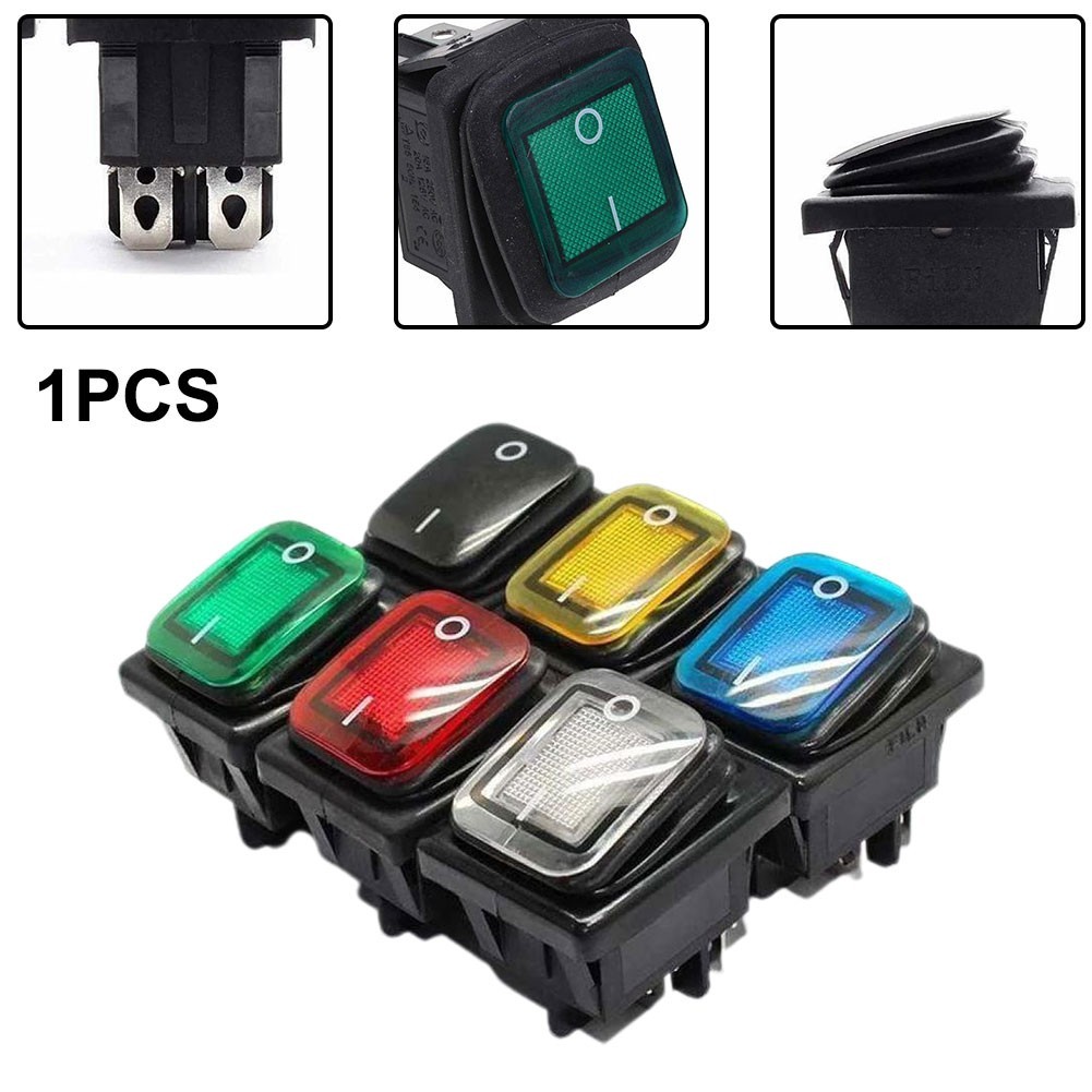 Dpst 16A 250VAC Rocker Switch สวิตช์รีเซ็ตกลมพร้อมฝาครอบกันน้ํา 30*24 ...