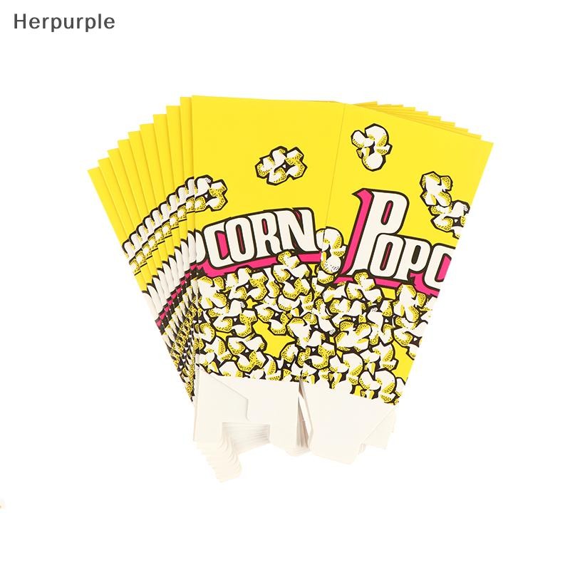 Herpurple 10 ชิ้น Popcorn กล่องคอนเทนเนอร์ผู้ถือถ้วยกระดาษ Popcorn ถัง ...