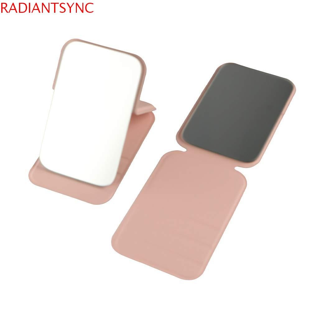 Radiantsync INS เดสก์ท็อปยืนกระจก, Pu หนังสีทึบพับกระจกแต่งหน้า, พับเรียบง่ายง่ายต่อการพกพากระจก ...