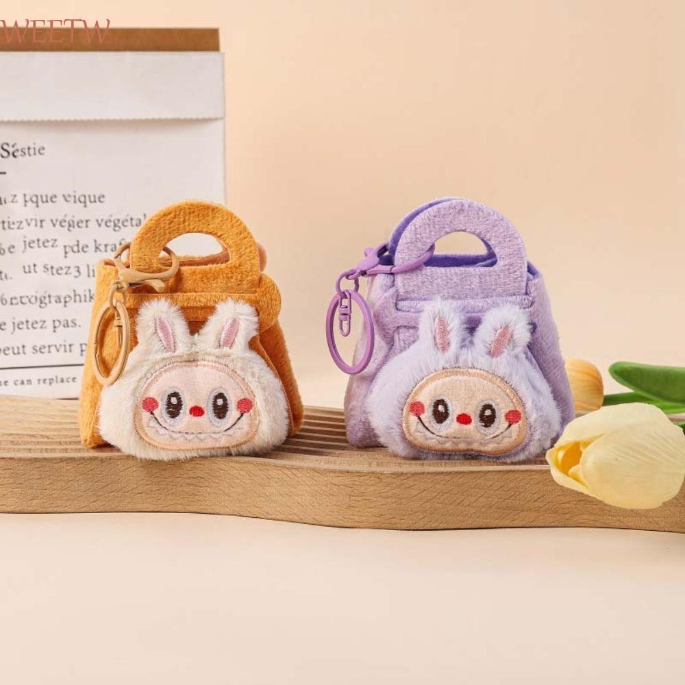 Weekw Flocking นั่งลง Labubu, Key Ring การ์ตูนเลื่อม Labubu กระเป๋า ...