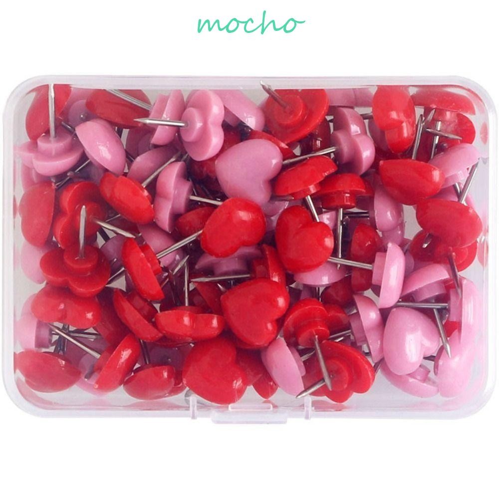 Mocho 50ชิ้นพลาสติกPush Pins,โลหะสีPush Pins,Wall Pinsรูปหัวใจพลาสติก ...