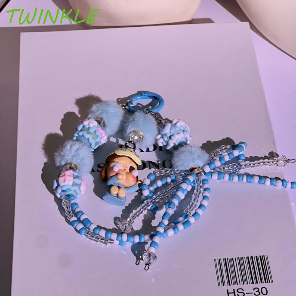 Twinkle1 Flocking Crybaby พวงกุญแจ, ซิลิกาเจลลูกปัดชุดตุ๊กตาพวงกุญแจ, Creative Plush Ball Cross ...