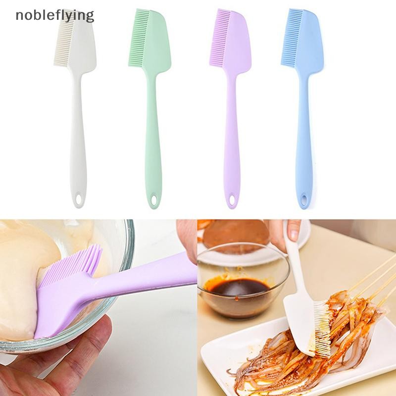 Nf ซิลิโคนเบเกอรี่ไม้พาย 2-in-1 Batter ผสม Scraper แปรงไม่ติดเค้ก ...