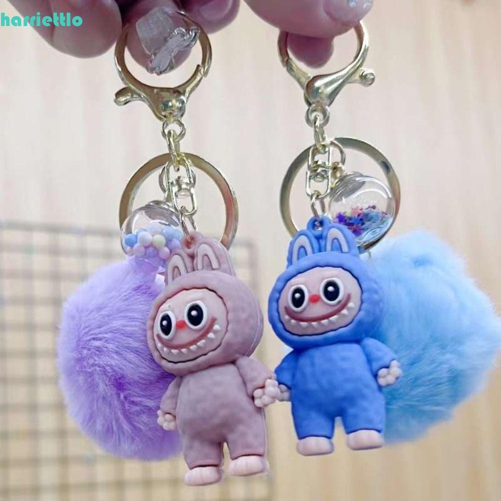 HARRIETTLO Labubu พวงกุญแจตุ๊กตา, Anti-lost Mini Labubu PVC จี้, ทนทาน ...