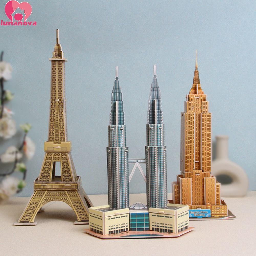 LUNANOVA Mini Cardboard Puzzle, 3D House World อาคารที่มีชื่อเสียงรุ่น ...