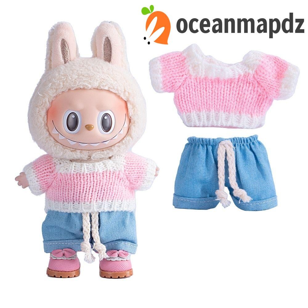 Oceanmapdz 1 ชุด Labubu Time เสื้อผ้า, อุปกรณ์ของเล่น DIY Cos 15 ซม.ผ้าฝ้ายตุ๊กตาเสื้อผ้า, ชุด ...