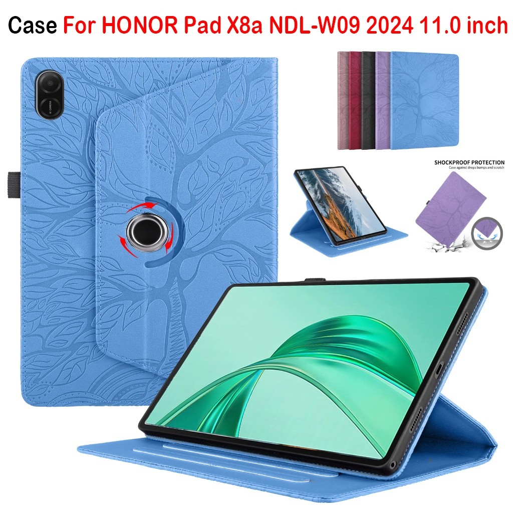 สําหรับ HONOR Pad X8a NDL-W09 2024 11.0 นิ้ว 360° หมุนหนัง PU แท็บเล็ต ...