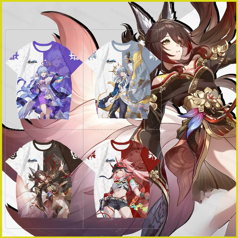 Squ3 Honkai Star Rail Rappa Boothill Fugue Robin Sunday เสื้อยืดกราฟิก ...