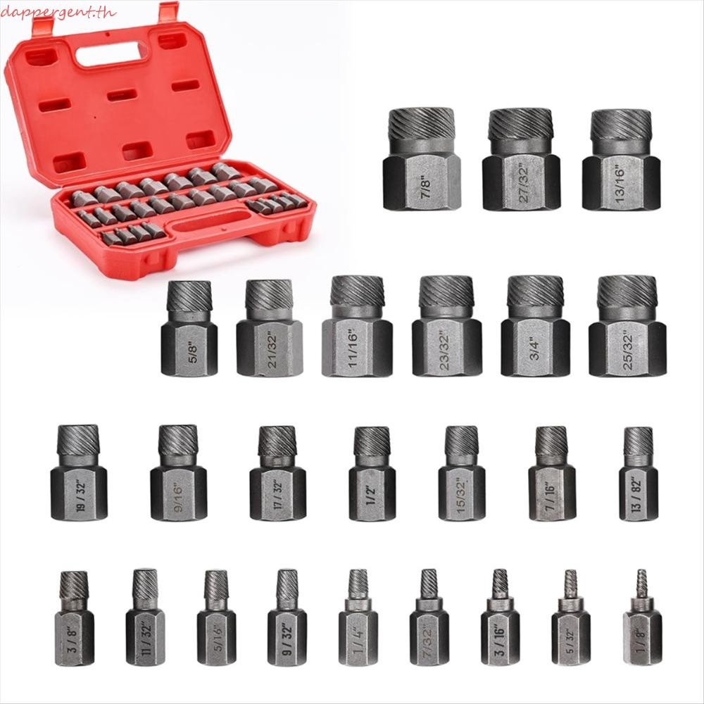 DAPPERGENT 25 ชิ้นชุดสกรู, หัวคู่ Multi-Spline Bolt Extractor ชุด, เกลียวอ่อนนุช Extractor Hex ...