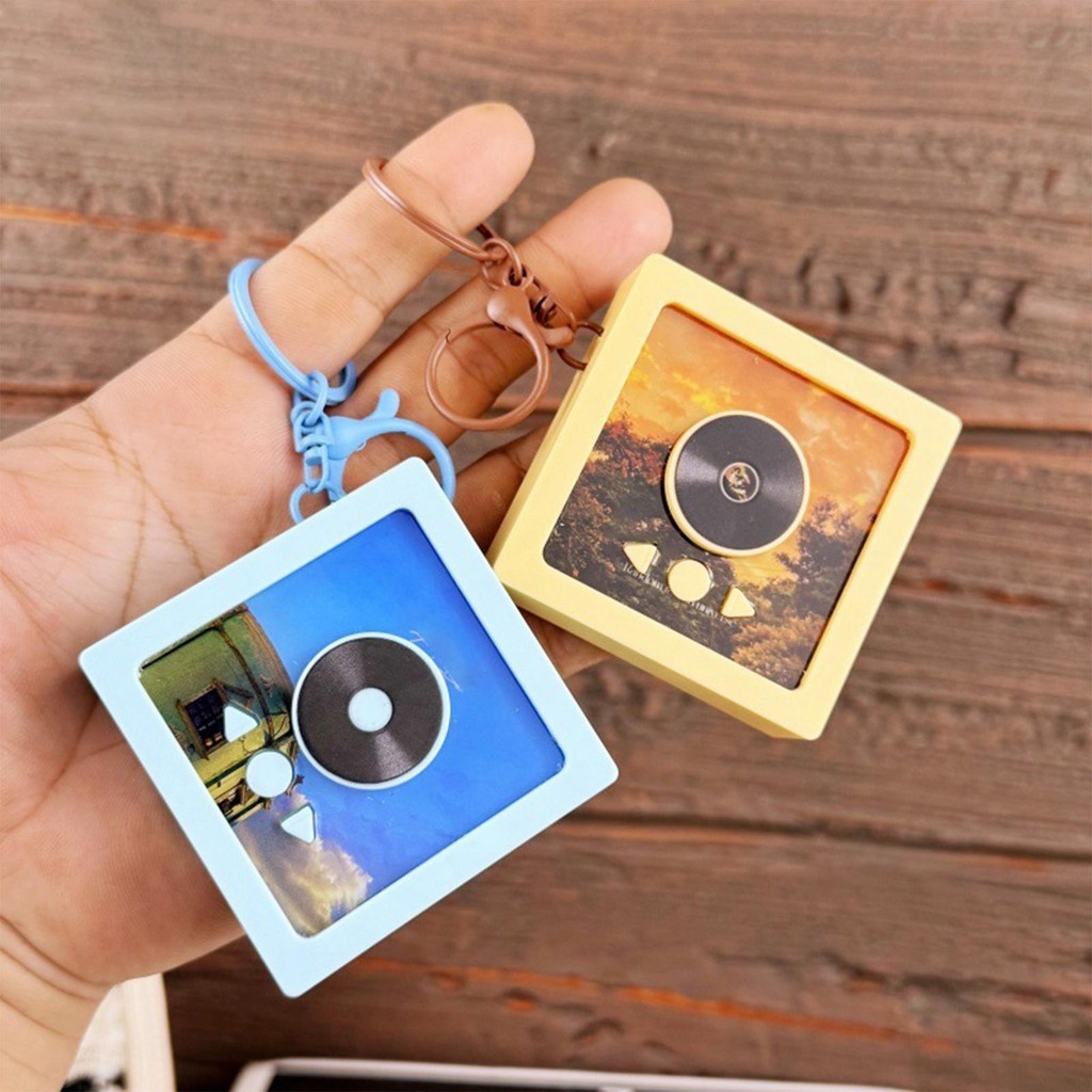 กล่องดนตรีจี้เครื่องเล่นเพลงบันทึกพวงกุญแจพร้อมคลิปหนีบจี้แหวนกุญแจแบบ ...
