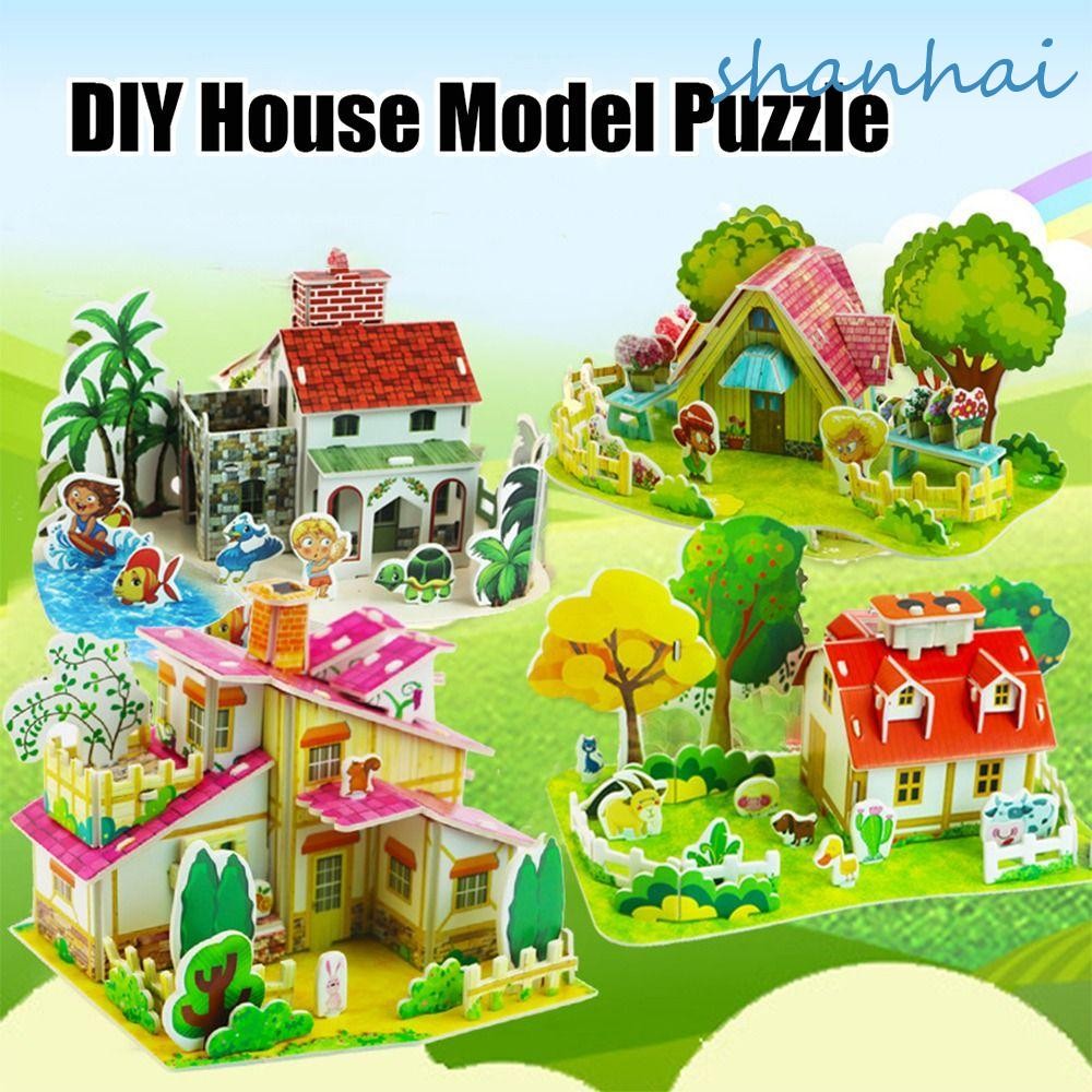 Shanhai Building 3D Puzzle, 3D Puzzle จิ๊กซอว์กระดาษ DIY House Model ...
