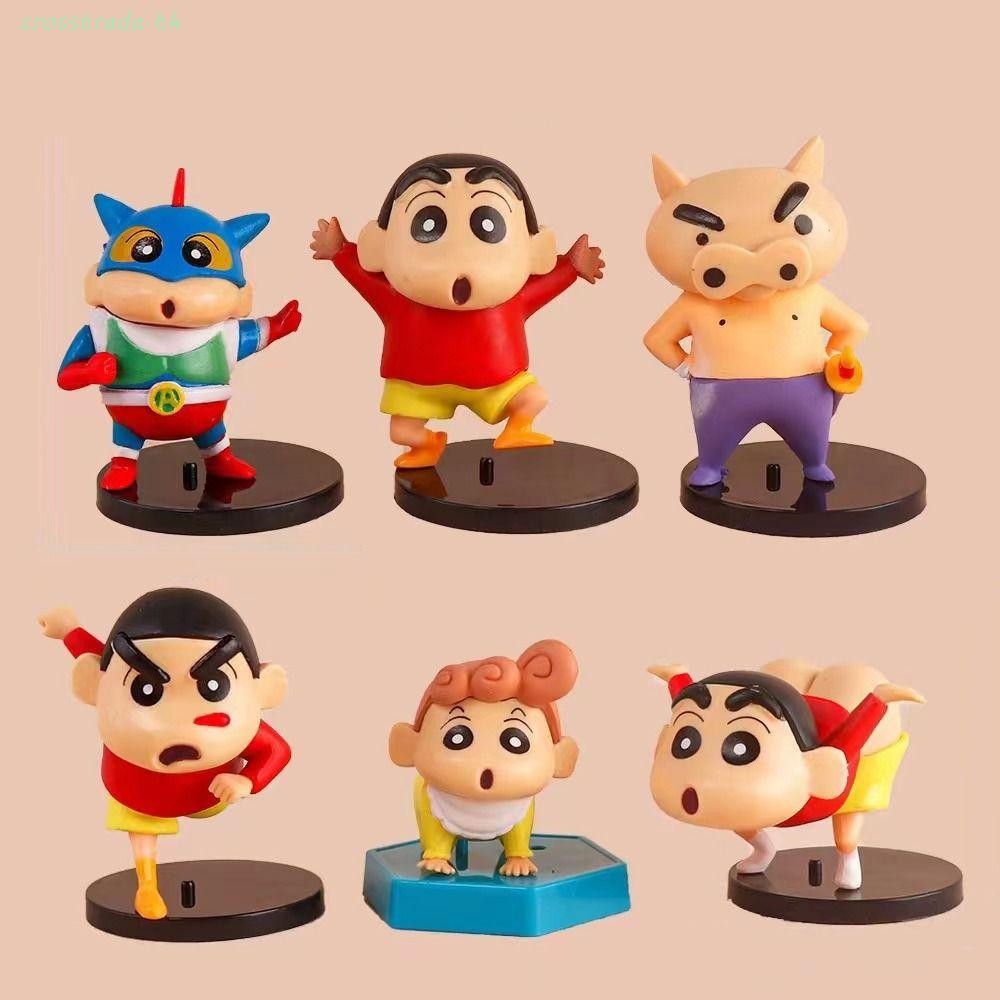 Crosstrade 6 ชิ้น/เซ็ต Crayon Shin-Chan อะนิเมะรูป,มังงะFigurine PVC ...