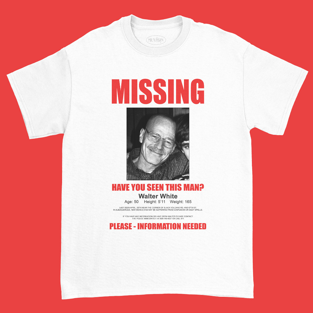 【พร้อมส่ง】เสื้อยืด Breaking Bad - เสื้อยืด Walter White Missing Movie Oversized T-shirt | Shopee ...