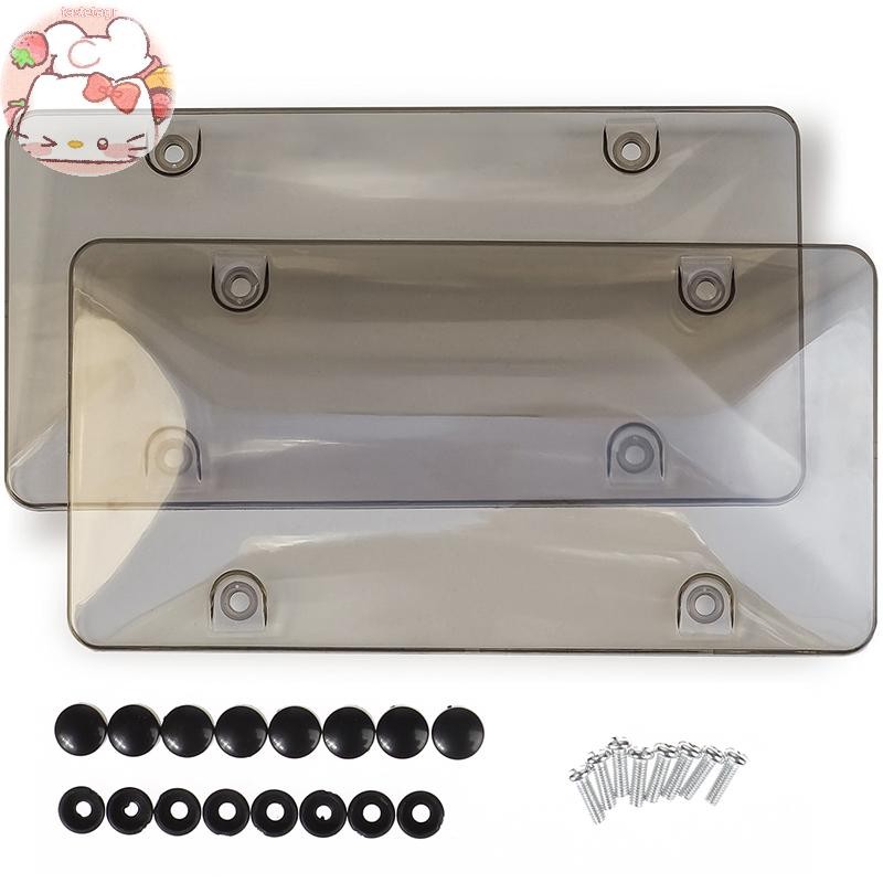 Tast 2 แพ็คป้ายทะเบียนรถ Tinted Tag Shield ฝาครอบพลาสติก Clear ...