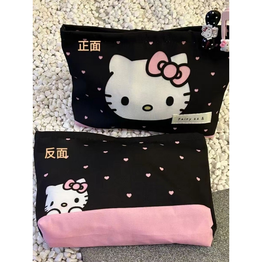 Sweet Hello Kitty Portable ความจุขนาดใหญ่ล้างและกระเป๋าเครื่องสำอาง ...