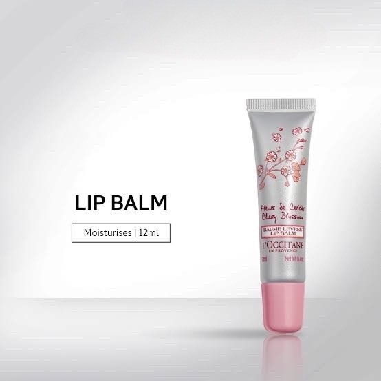 พร้อมส่ง L'Occitane Cherry Blossom Lip Balm 12ml ลิปบำรุงและเพิ่มความชุ่มชื้นให้กับริมฝีปาก ...