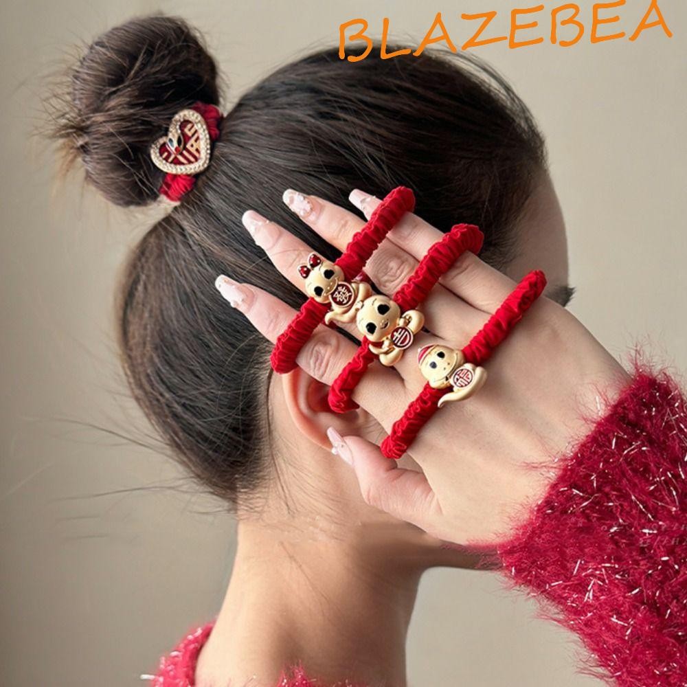 Blazebea กิ๊บติดผมมังกรราศี, สัตว์การ์ตูนกิ๊บ Rhinestone สีแดง, แฟชั่นปีใหม่ Headwear สไตล์จีน ...