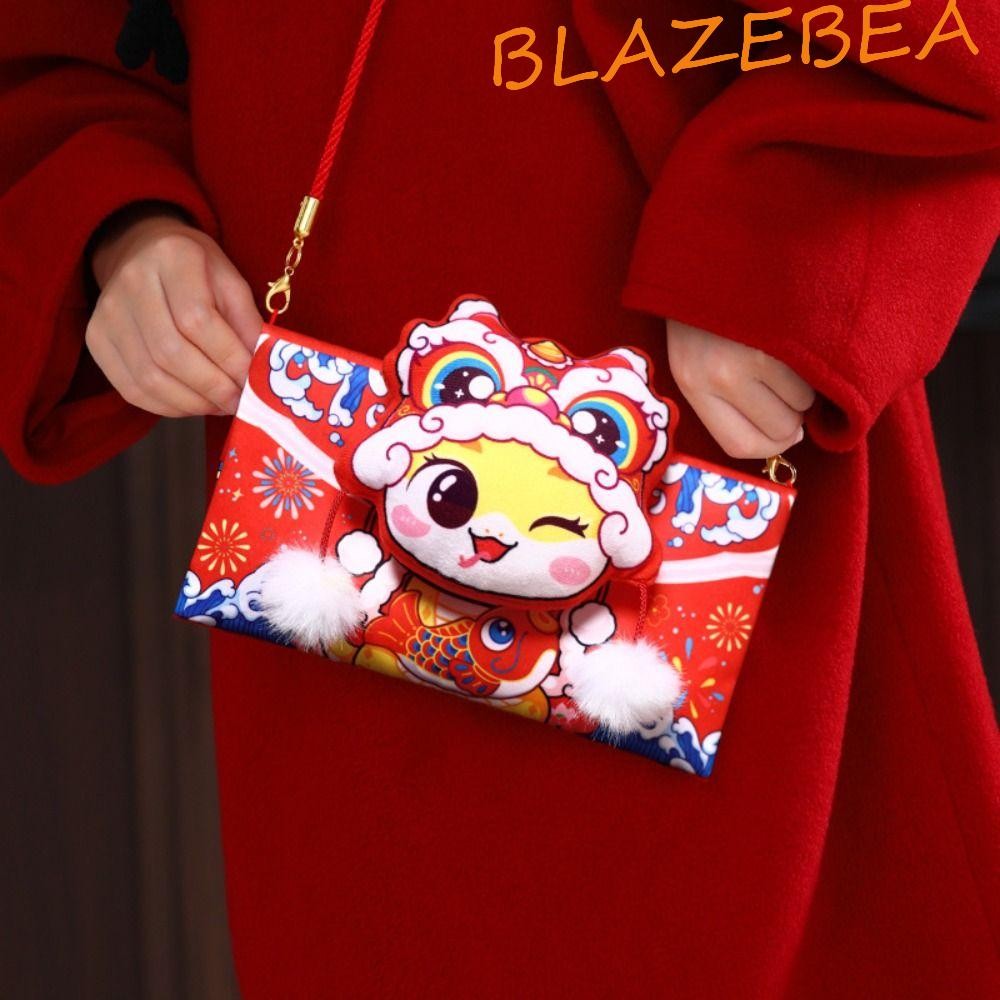 Blazebea 2025 ซองจดหมายสีแดงปีงู, สไตล์จีนโบราณปีใหม่ถุงเงินโชคดี, Creative Hongbao Plush ...