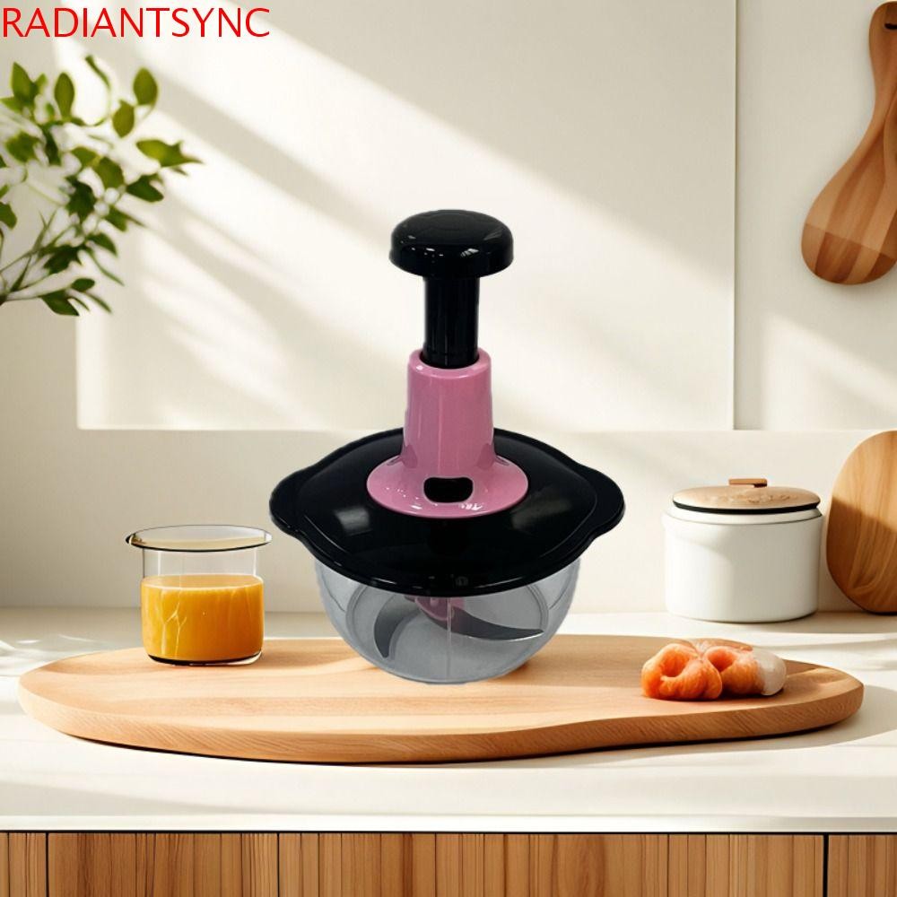 Radiantsync เครื่องสับกระเทียมแบบกดด้วยมืออเนกประสงค์|ครัวเรือนพลาสติกที่ถอดออกได้สะดวกส่วนผสม ...