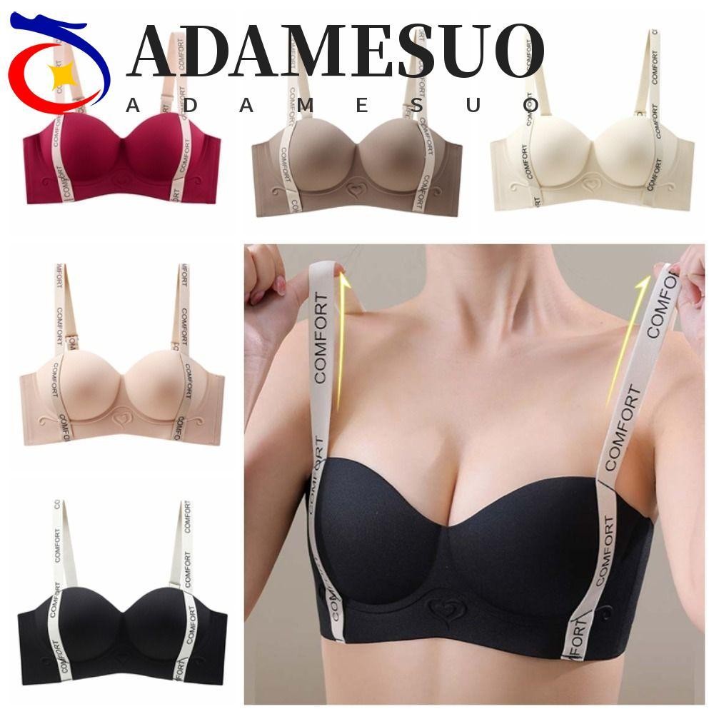 Adamesuo ไร้สายลึก V Bra, จดหมายปิดกระชับ Brassiere สําหรับผู้หญิง,หวานกันกระแทก Traceless Anti ...