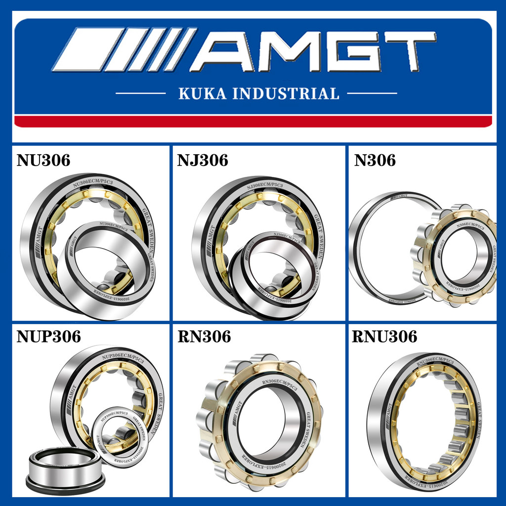 AMGT นําเข้าแบริ่งลูกกลิ้งทรงกระบอกประสิทธิภาพสูง N306 NJ306 NU NUP RN ...