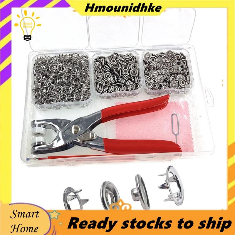 Snap Fasteners Kit 200 ชุด, 9.5 มม.ผ้า Snaps เสื้อผ้า Snaps ไม่มีเย็บ ...