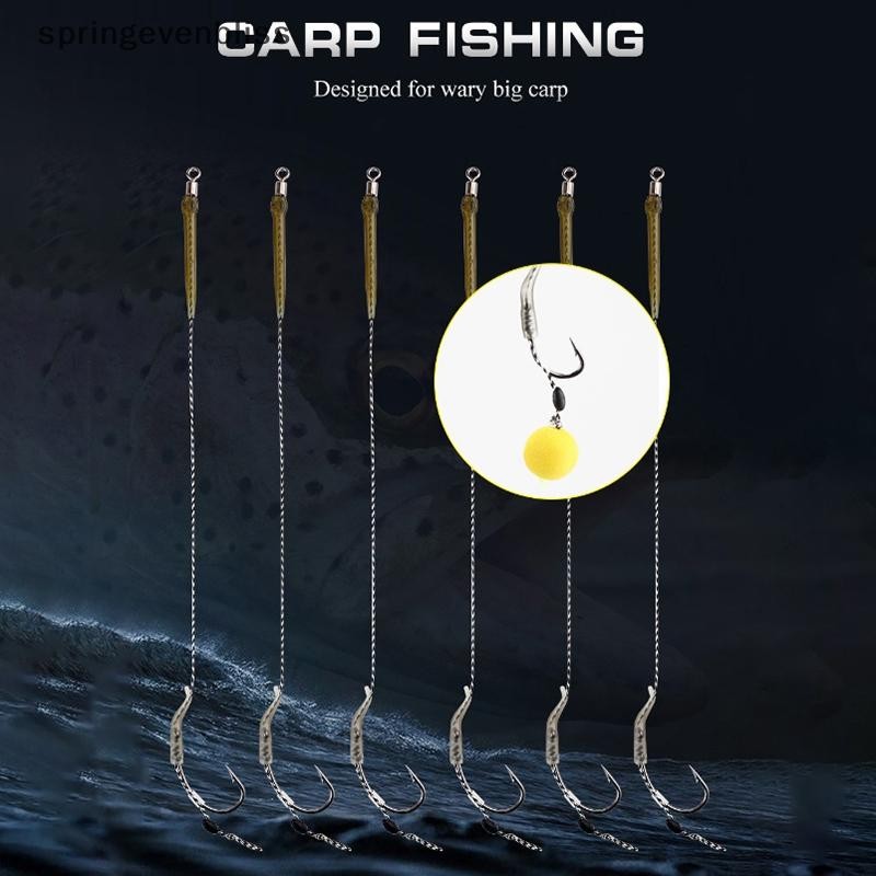 Springevenbliss ยุโรปสไตล์ปลาคาร์พตกปลา String Hooks, 6 คู่ปลาคาร์พตก ...