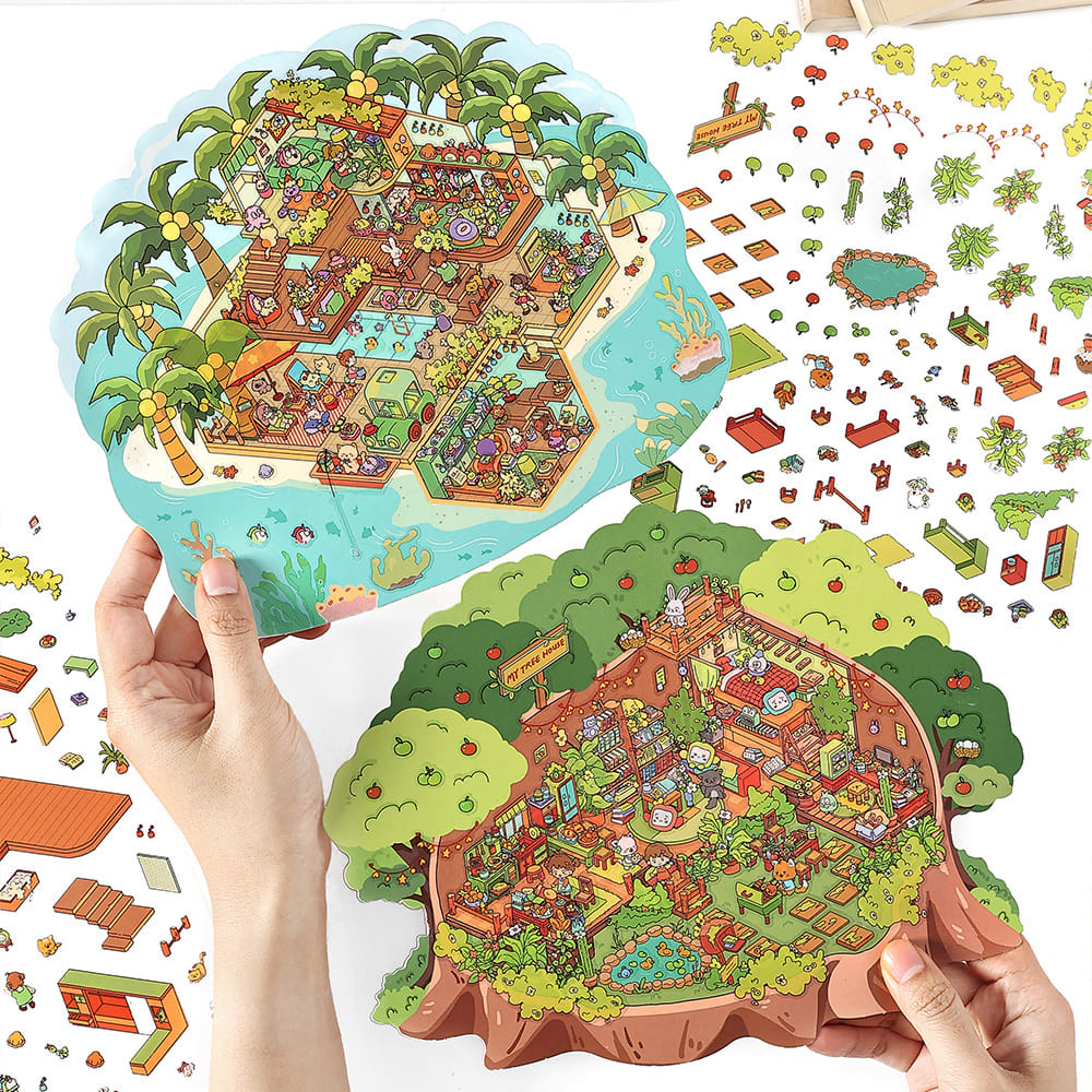 Kowei 3 ชิ้น [Super Big Series] ฉาก Deco สติ๊กเกอร์กันน้ํา 3D ภูมิทัศน์ ...