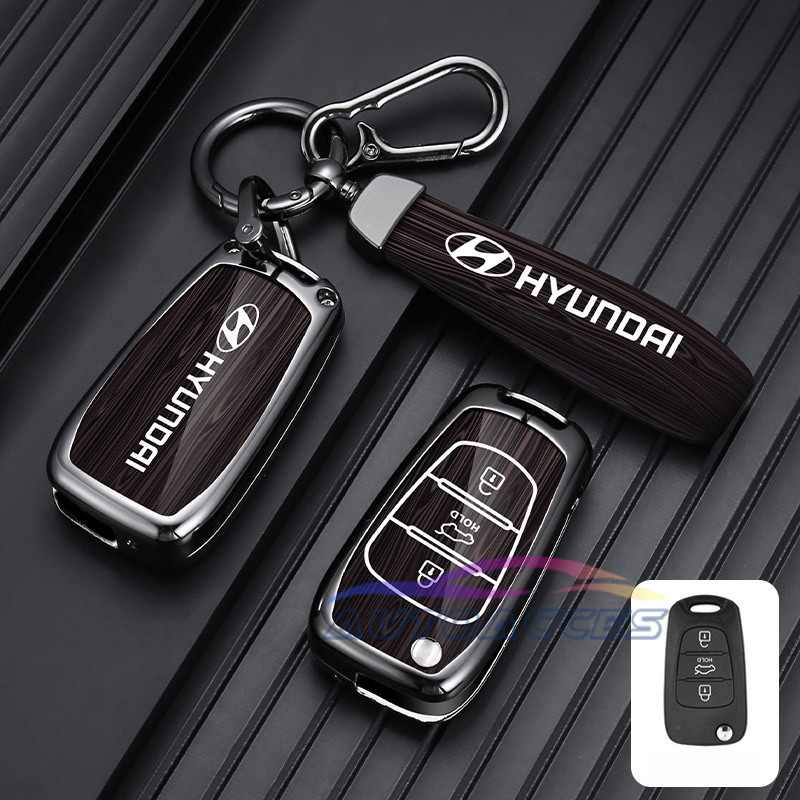 ฝาครอบกุญแจรถพวงกุญแจสำหรับ Hyundai i30 ix25 Elantra KONA Solaris Azera Grandeur IG TM Accent ...
