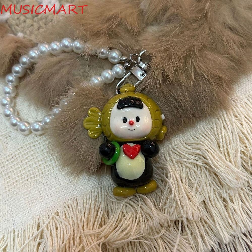 Musicmart Clay Labubu พวงกุญแจ, การ์ตูน Trinket เรซิ่นตุ๊กตาพวงกุญแจ ...