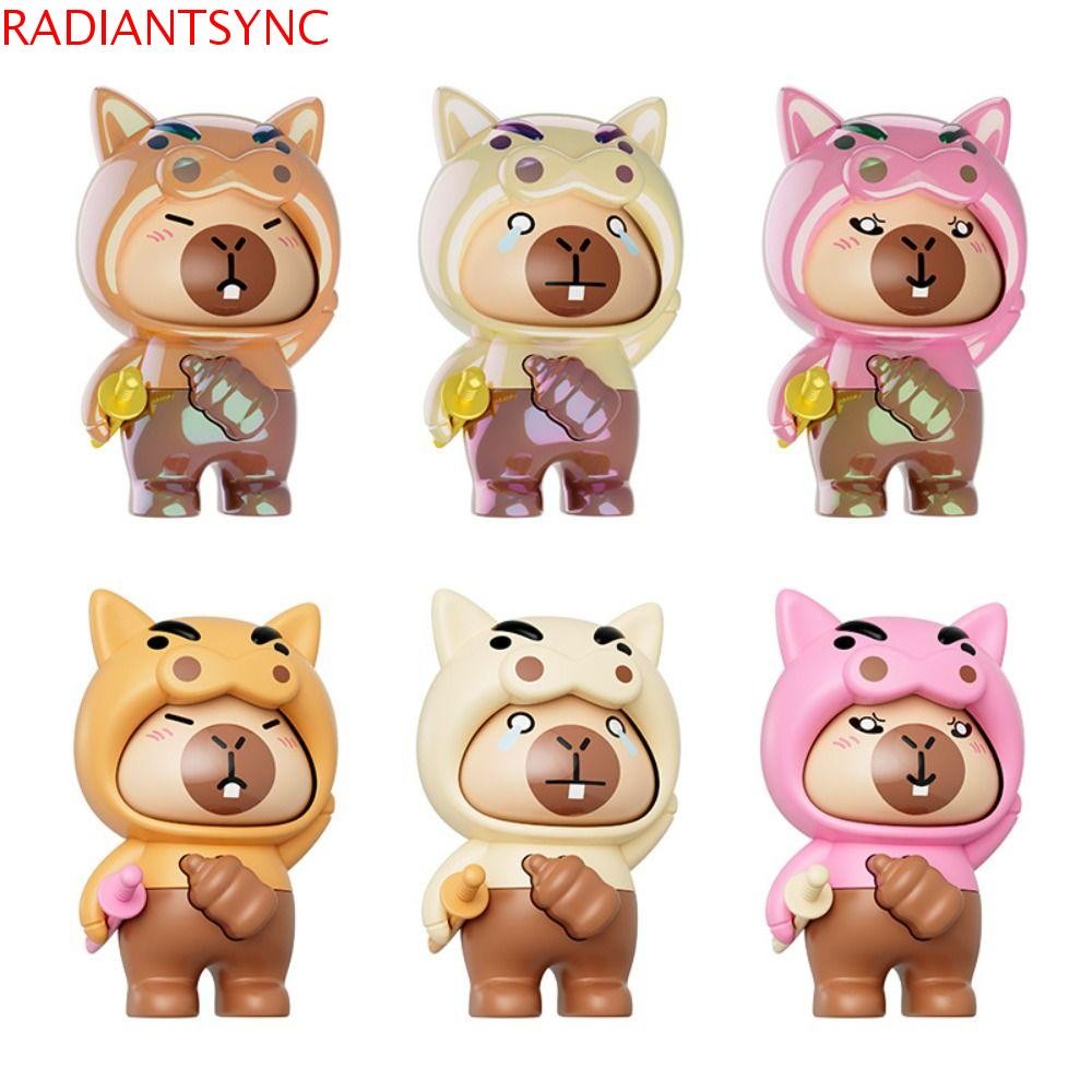 Radiantsync Capybara ตุ๊กตาเปลี่ยนหน้า, พร้อมพวงกุญแจกด Capybara ของเล่นเปลี่ยนใบหน้า, สไตล์จีน ...