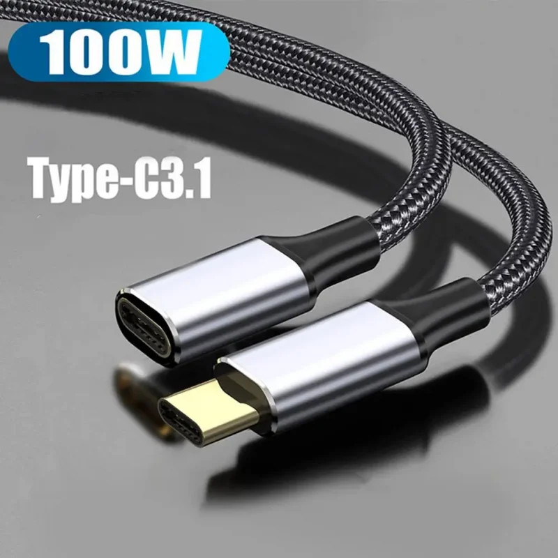 Usb C 3m สาย PD100w Fast Charge ประเภท C3.1 ชายหญิง 10Gbps Gen2 Audio ...
