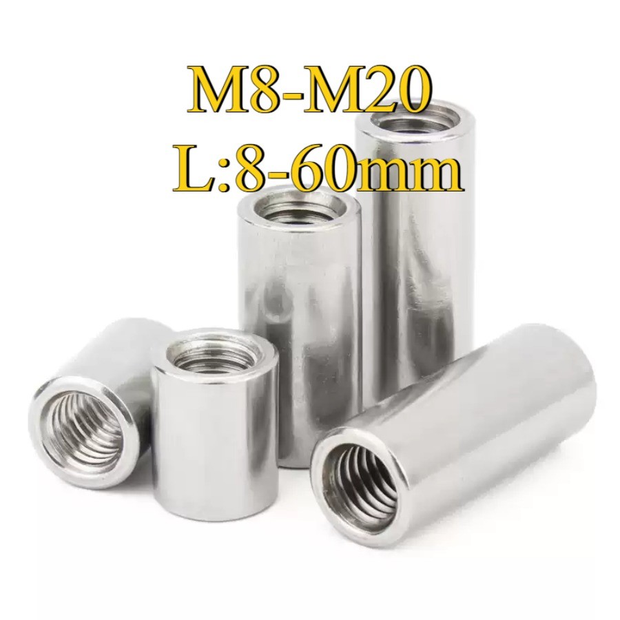 หัวน็อต ทรงกระบอก สแตนเลส304 / Cylindrical Nuts Extended Round Nuts ...