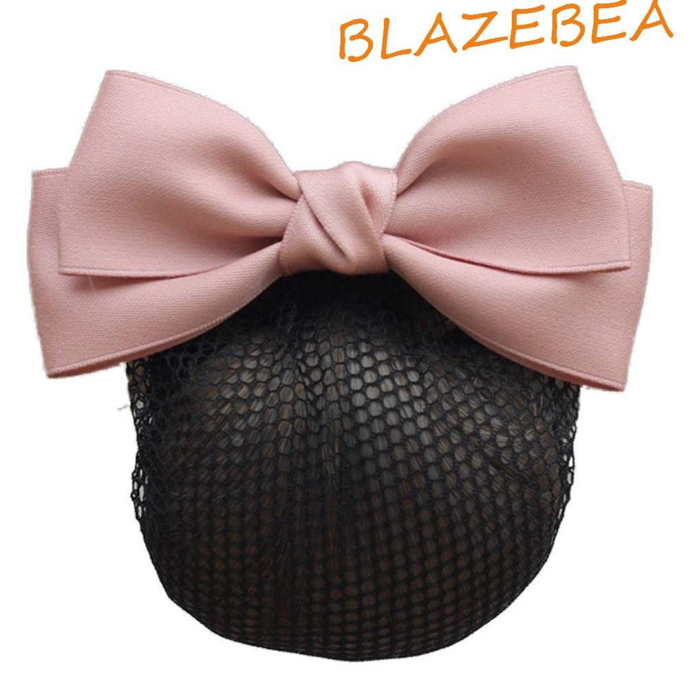 Blazebea Bowknot ฤดูใบไม้ผลิคลิป,ริบบิ้นเกาหลีสไตล์ Bun Snood,หวาน Headwear Barrette Hairpin ผม ...