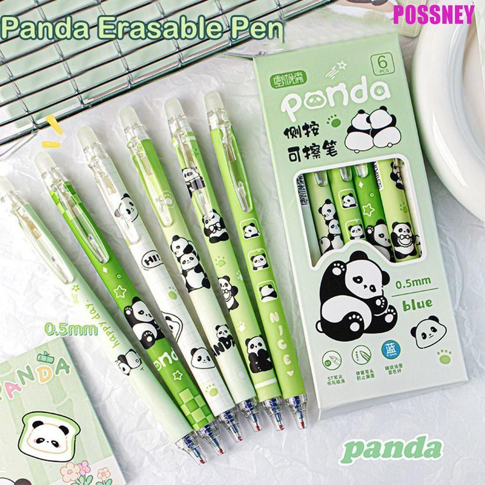 Possney 6PCS Panda Erasable ปากกา,น่ารักการ์ตูนความร้อนยางลบปากกา ...